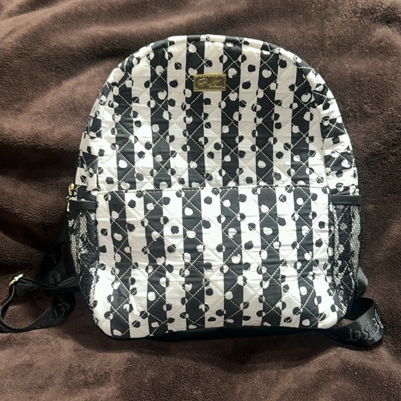 Betsey Johnson | Bags | Betsy Johnson Black White Polkadot Backpack ...